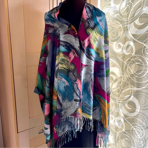 Cashmere | Accessories | Oversized Multicolored Shawl Scarf Wrap From ...